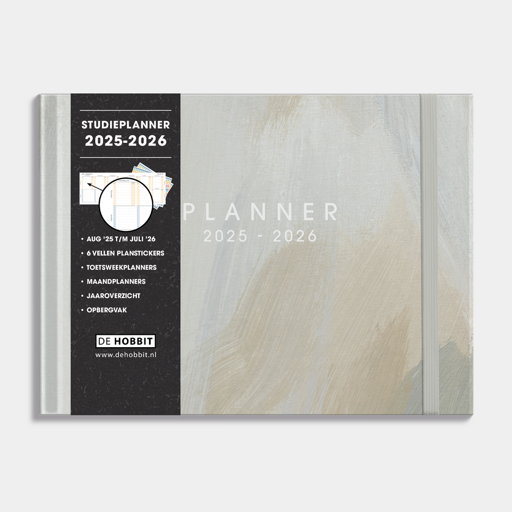 De Hobbit Studieplanner 2025-2026 A5+ Verfstructuur – Uitgeverij De Hobbit®